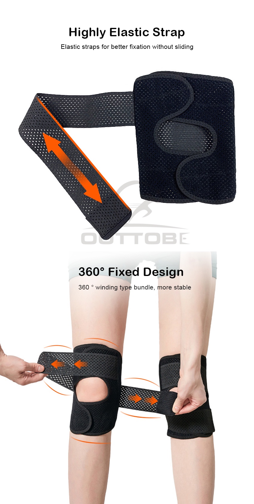 Outtobe 1PC Knee Braces Knee Support Pads High Elasticity Knee Guard ...
