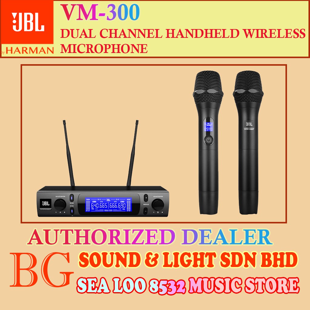 JBL VM300 DUAL CHANNEL WIRELESS MICROPHONE SYSTEM (VM-300) | Shopee ...