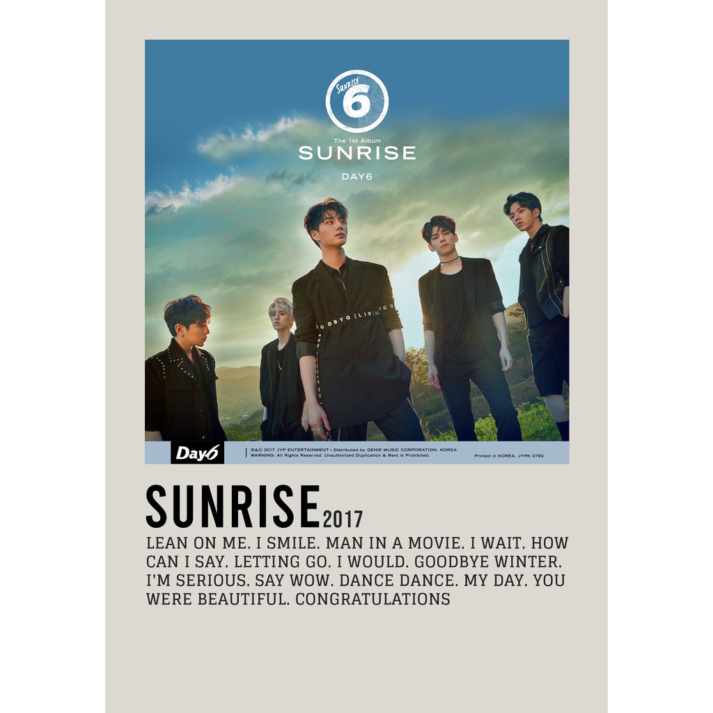 【READY STOCK】Aesthetic Poster Wall Sunrise album by Day6 famous boy ...