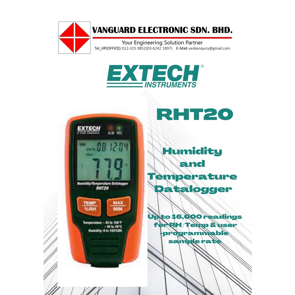 Extech Humidity and Temperature Datalogger RHT20 | Shopee Malaysia
