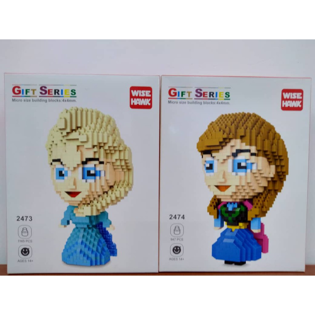 WISEHAWK GIFT SERIES 2473,2474 FROZEN CHARACTERS PRINCESS ELSA / ANNA ...