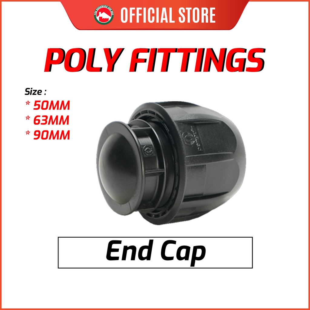 POLY END CAP - 50mm / 63mm / 90mm - HDPE - Pipe Fitting Connector Joint ...