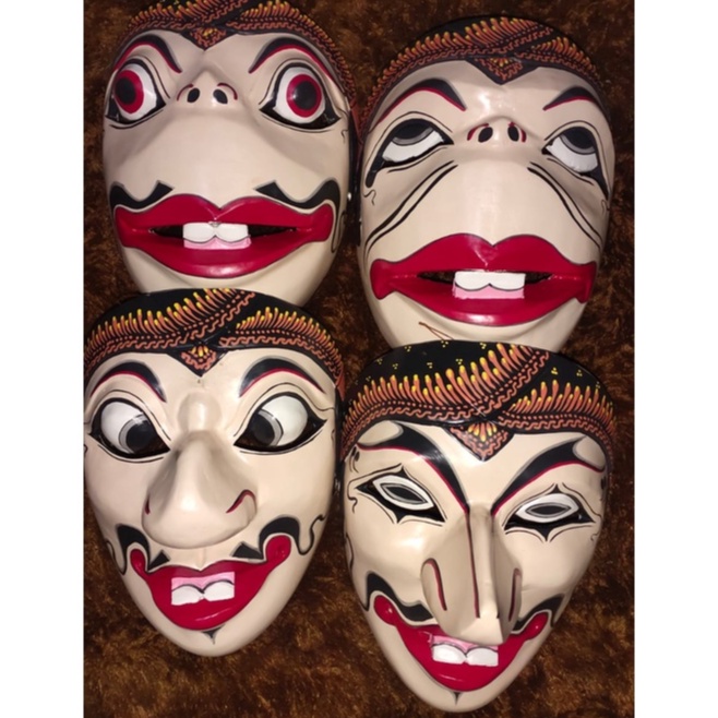 KAYU Semar Petruk Bagong Mask 1 Set Of Traditional Arts Wooden Masks ...