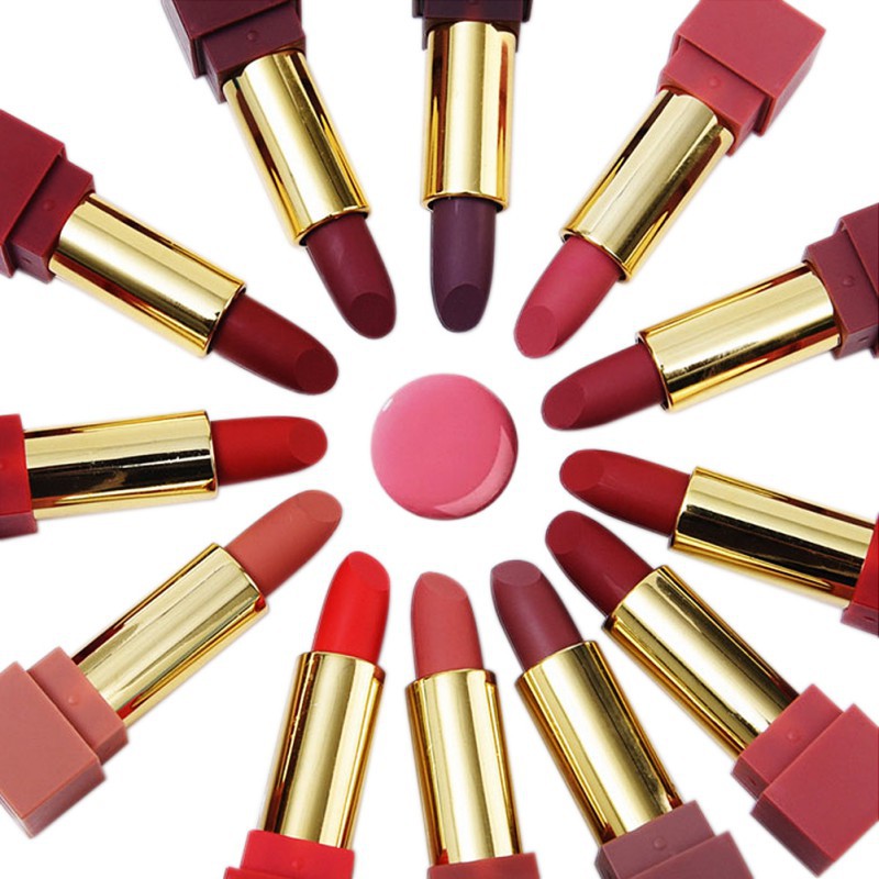 12 Pcs Red Matte Lipstick Gift Set Long Lasting Highly Pigmented ...