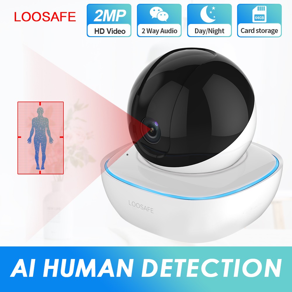 LOOSAFE Indoor HD 1080P Wifi CCTV Surveillance IP Camera 2MP Wireless ...