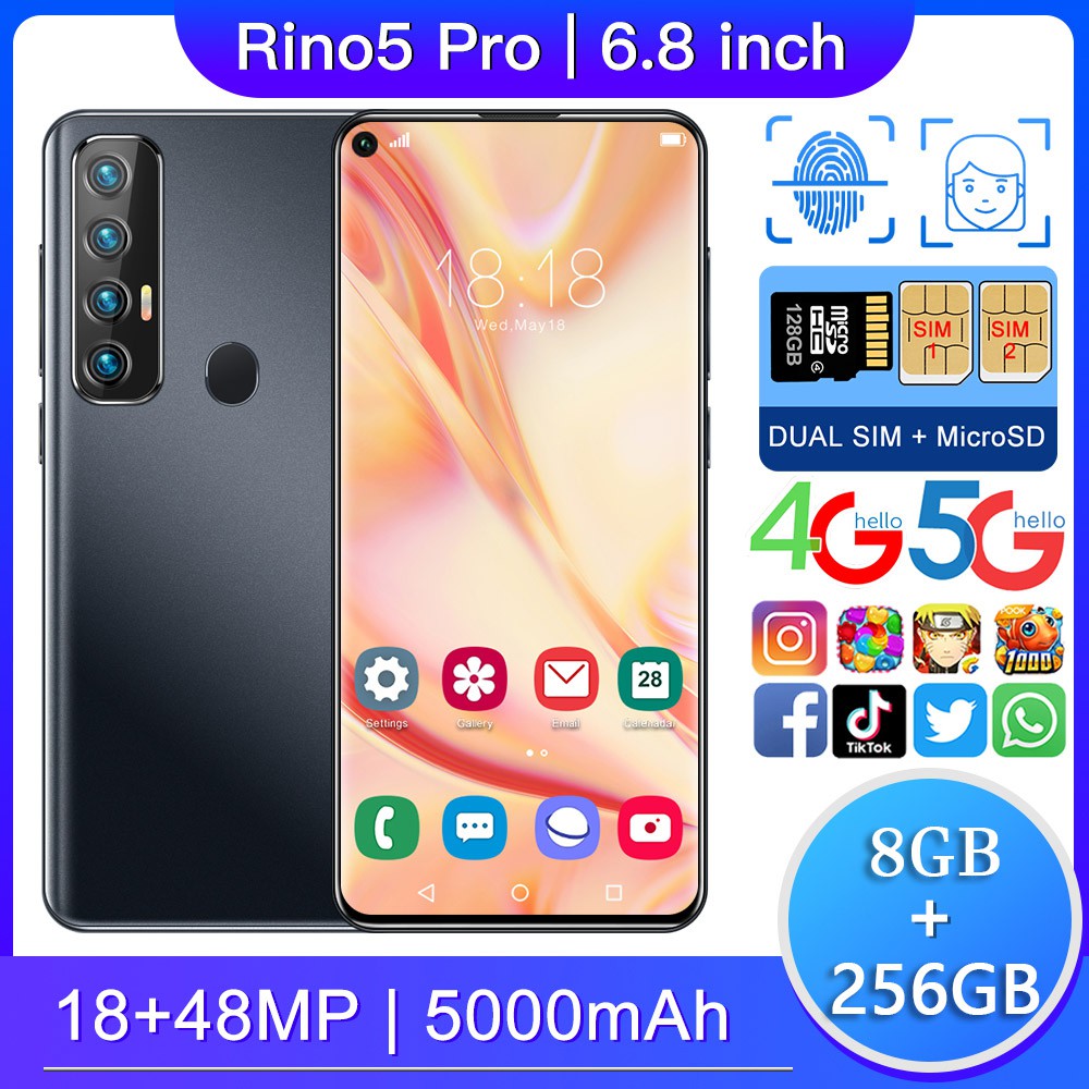 💖[Ready Stock]💖 Rino 5 Pro 6.8inch Android 4G Smart Phone 5000mAh ...