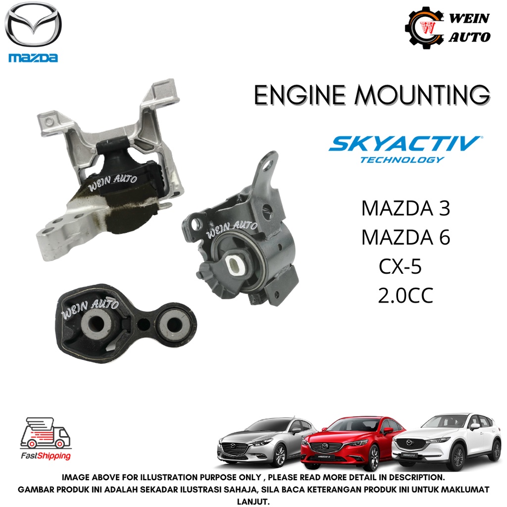 MAZDA GENUINE PARTS ENGINE MOUNTING LEFT/RIGHT/REAR FOR MAZDA 3/6 , CX ...