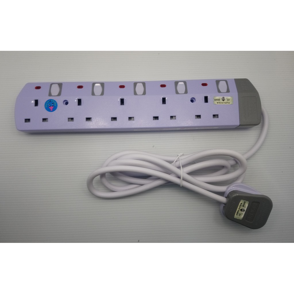 SSS SSS805N 5G TRAILING SOCKET C/W NEON & SURGE PROTECTOR (2 MTR WIRE ...