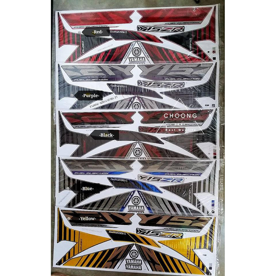 Y15 Y15ZR V1 V2 Batman Body Cover Set Stripe Sticker ( 2 ) Red / Purple ...