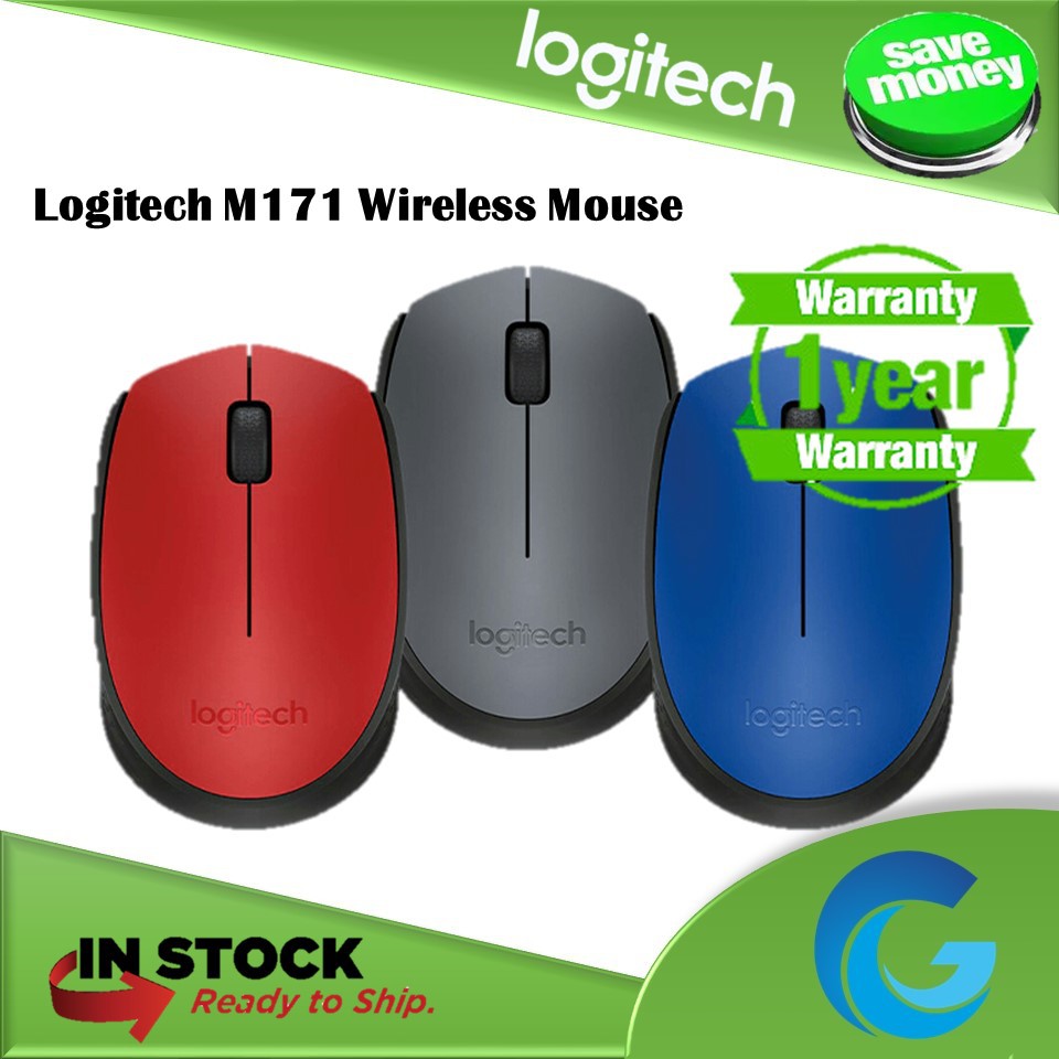 Logitech M171 Wireless USB Mouse ( Grey / Blue / Red ) | Shopee Malaysia