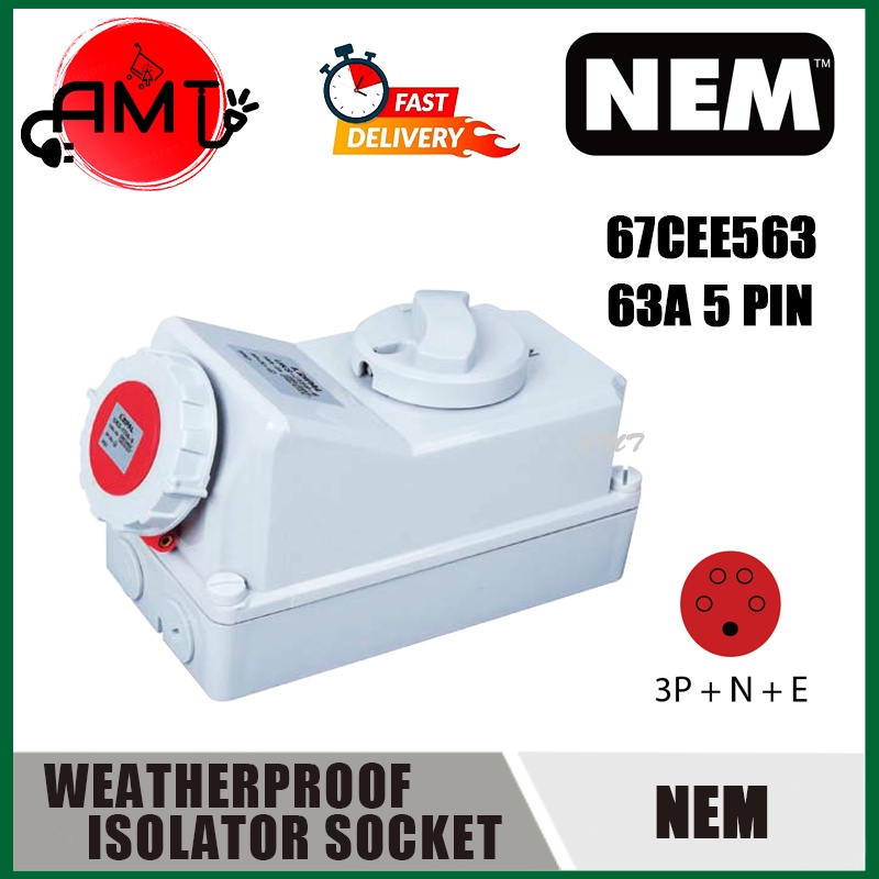 NEM ISOLATOR WEATHERPROOF SOCKET 63A 5PIN IP67 67CEE563 | Shopee Malaysia