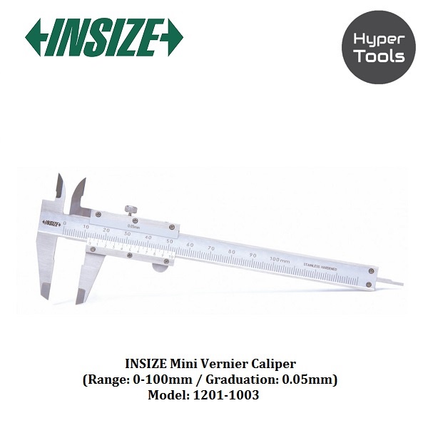 INSIZE Mini Vernier Caliper (Range: 0-100mm / Graduation: 0.05mm ...