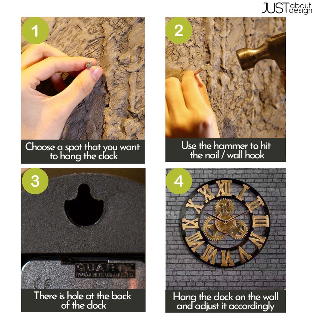 🔥 Wall Clock Modern Aesthetic Jam Dinding Moden Jam Dinding 60cm Modern ...