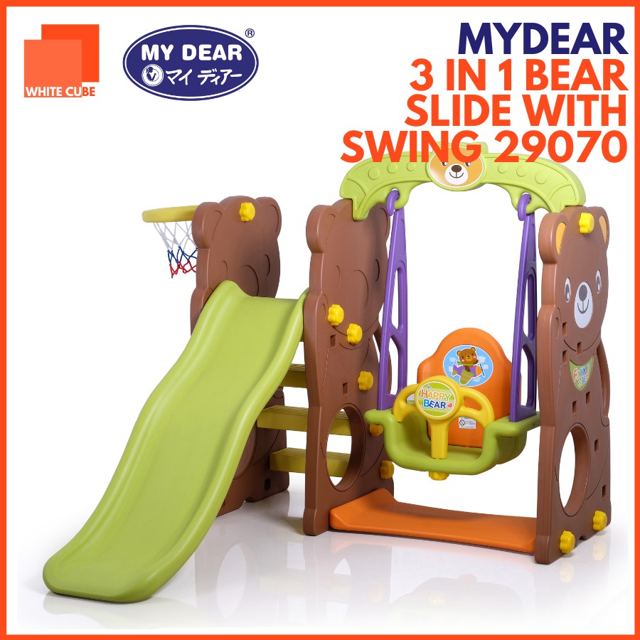 3 in 1 Bear Slide with Swing and Hoop / MYDEAR 29070 / MADE IN KOREA ...