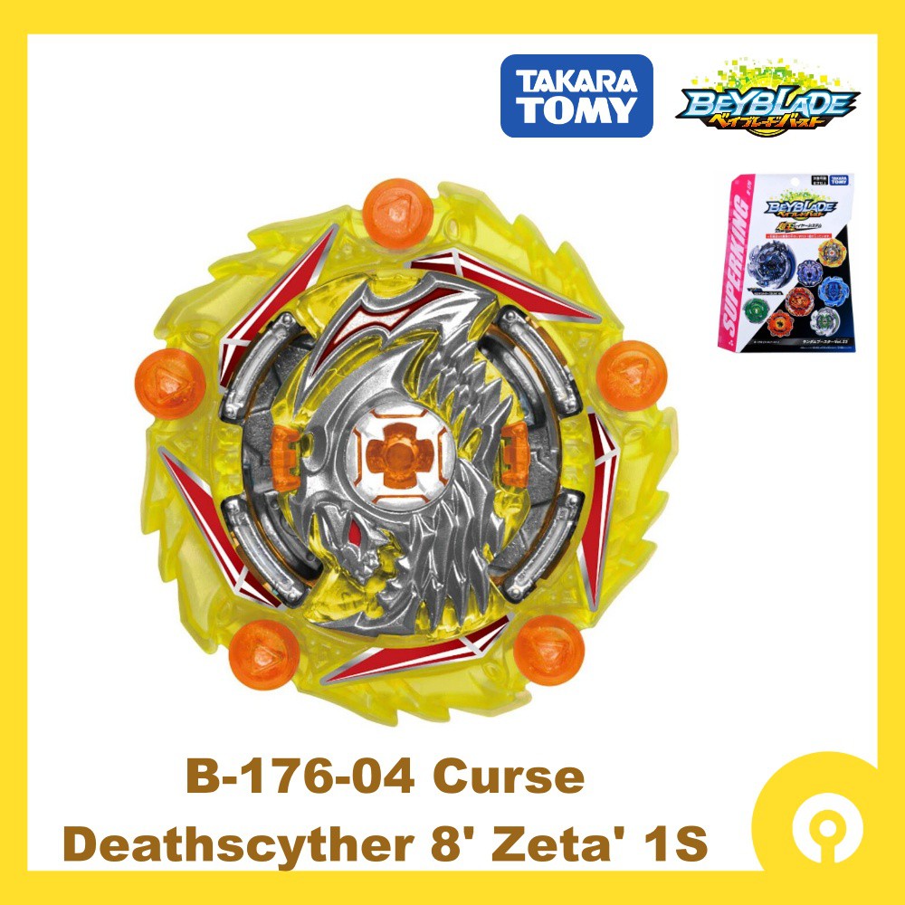 Takara Tomy Beyblade B-176 04 Curse Deathscyther 8' Zeta' 1S Random ...