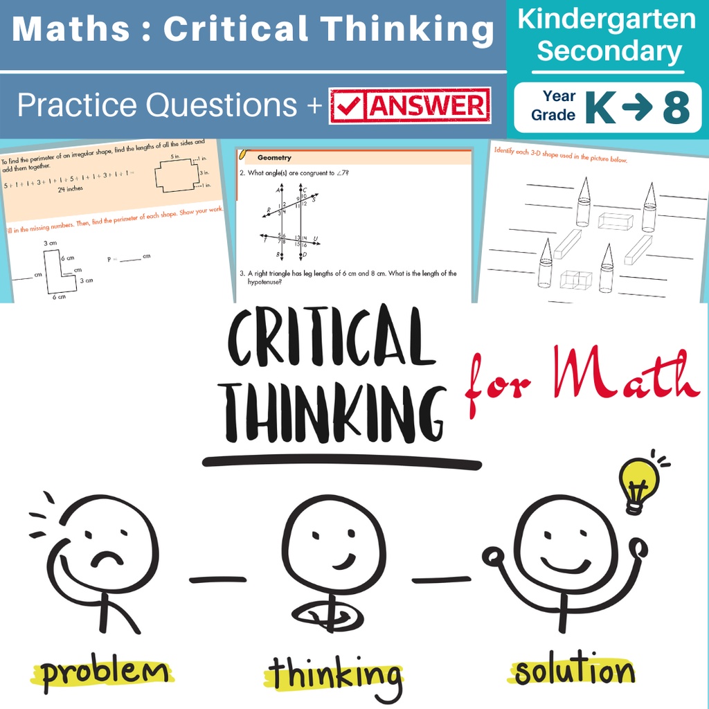 35S⬜🟨🟧 Critical Thinking Maths Workbook + Answer | Grade K to Grade 8 ...