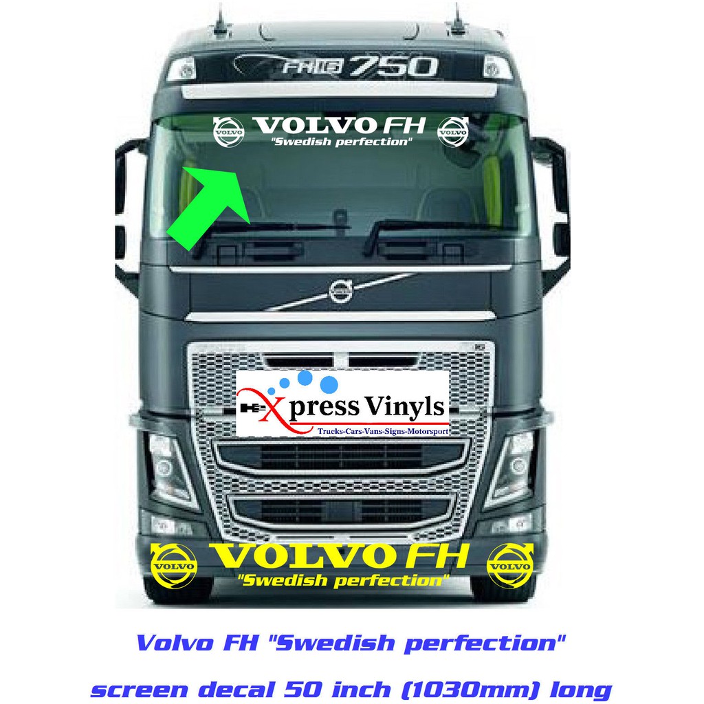 Volvo FH windscreen decal "Swedish perfection" truck sticker graphic ...