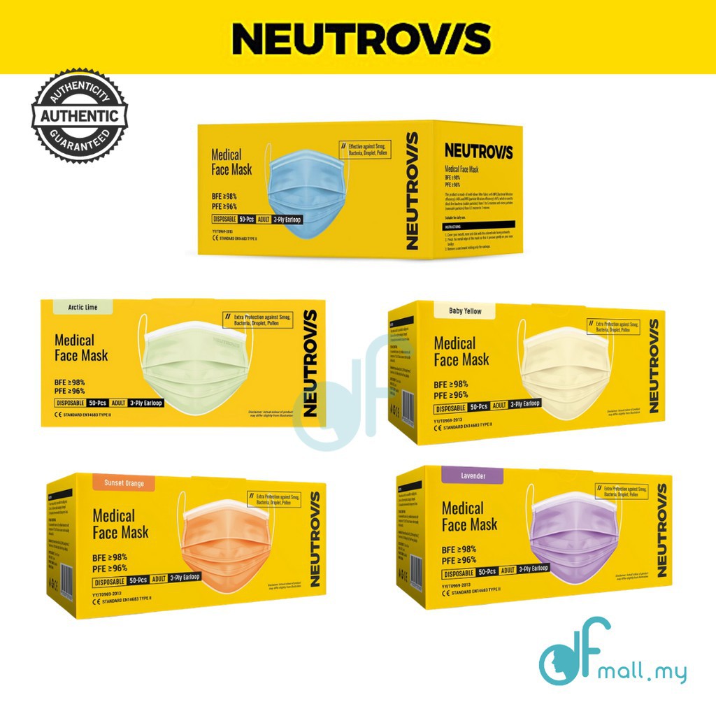 Neutrovis 3 Ply Medical Face Mask/ Premium Medical Face Mask/ Adult ...