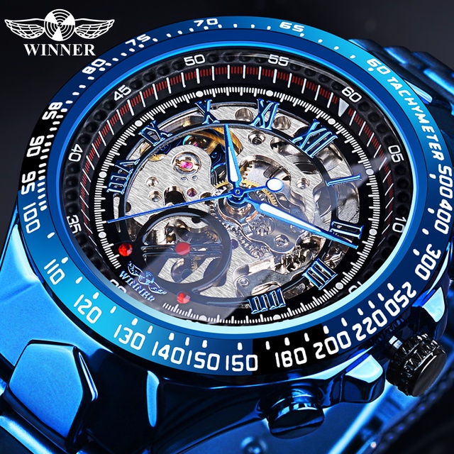 T-Winner Mechanical Sport Mens Watches Luxury Men Automatic Skeleton ...