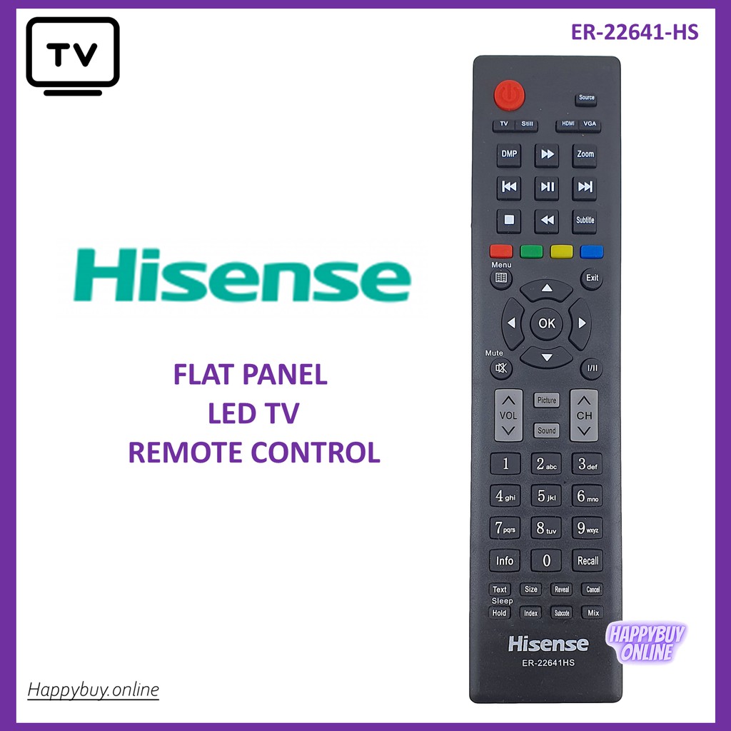 Hisense Replacement LED Flat Panel TV Remote Control (ER-22641HS ...
