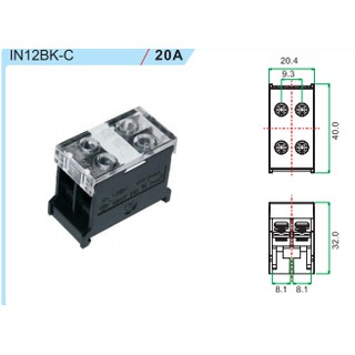 MACK IN12BK TERIMINAL BLOCK with COVER / IN SERIES DIN RAIL MOUNT ...