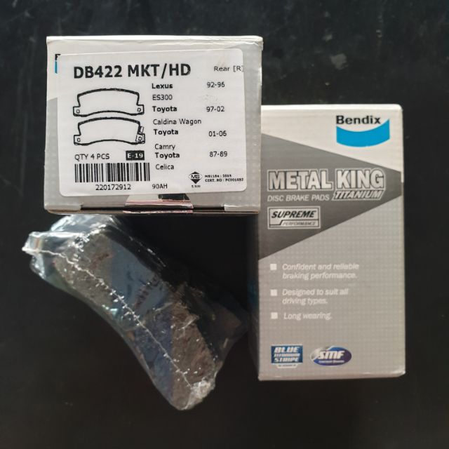 TOYOTA CAMRY SXV10,SXV20,AE101, AE111 REAR DISC PAD BENDIX METAL KING ...
