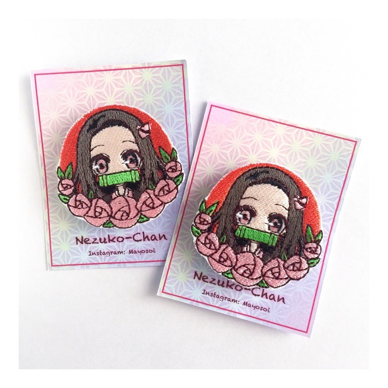 Demon Slayer Kimetsu no Yaiba Anime Nezuko Handmade Embroidery Pin ...