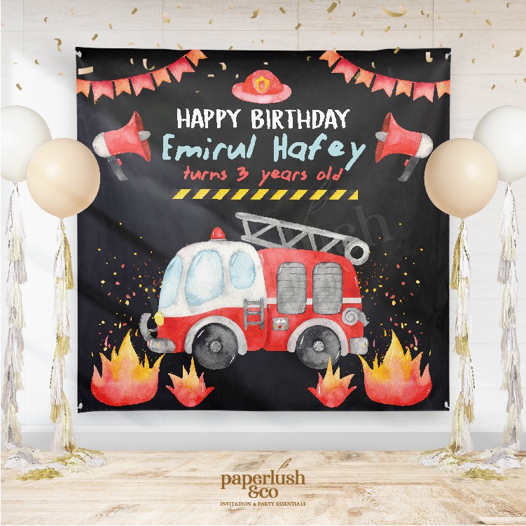 Birthday Banner | Birthday Backdrop | Hari Jadi - Fire Department ...