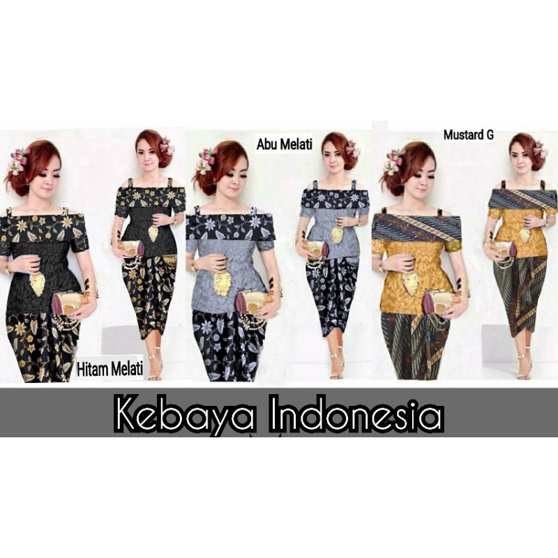 Kebaya Off Shoulder (made in indonesia) | Shopee Malaysia
