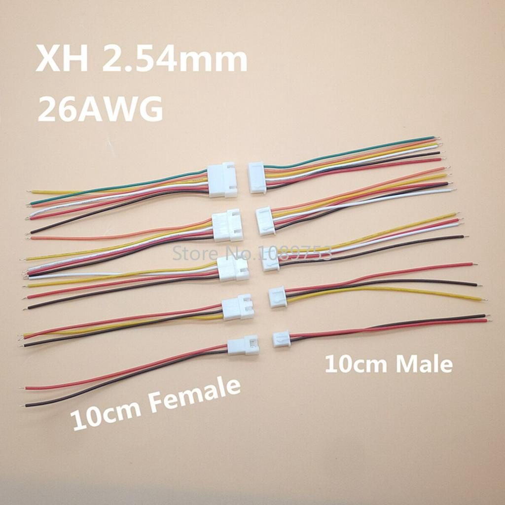 10pcs XH2.54 Female Male 2/3/4/5/6 Pin Pitch Wire Cable Connector 2.54mm XH Plug Male & Female ...