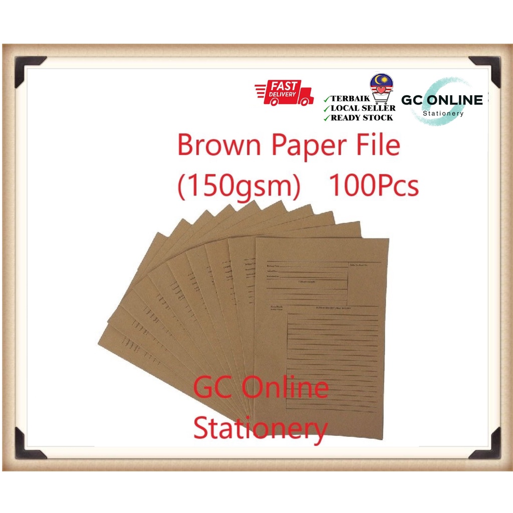 Brown Paper File 100 Sheets / Fail Kertas / Paper File / Fail Coklat ...