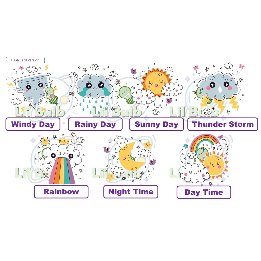 Weather Busy Book 3 in 1 ( Flash Card + Busy Book - Picture & Word ...