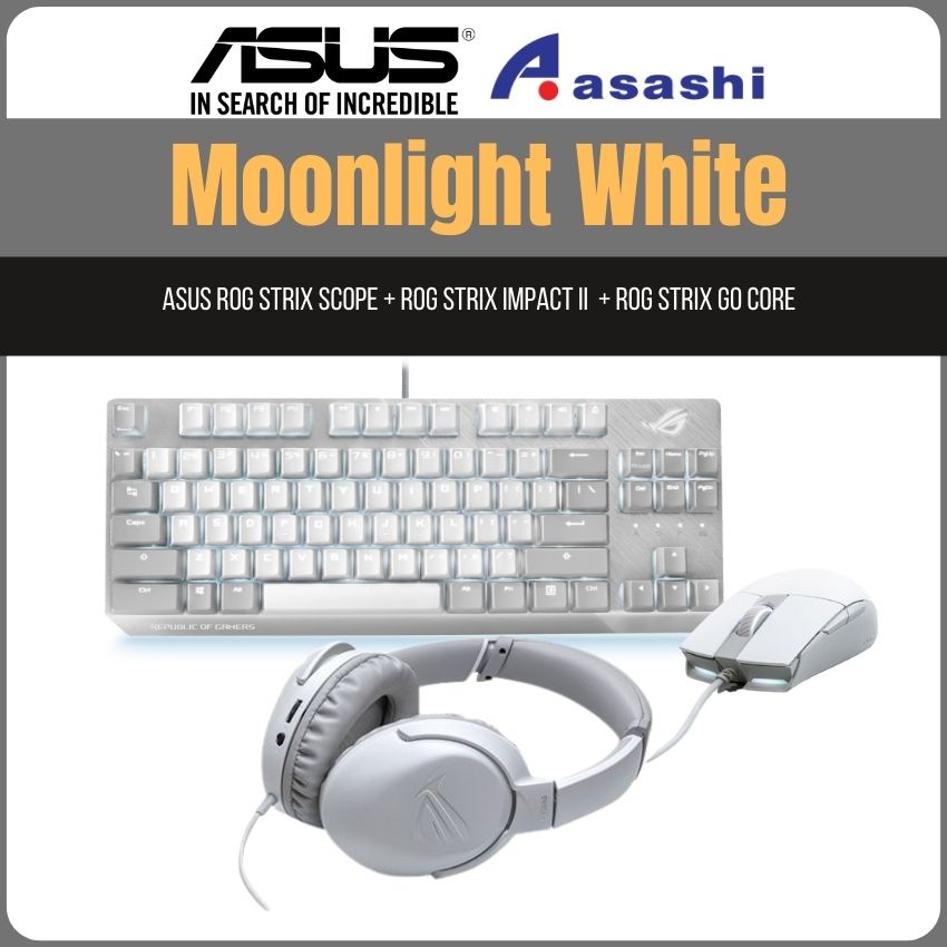 Asus ROG Strix Scope NX TKL Moonlight White + ROG Strix Impact II ...