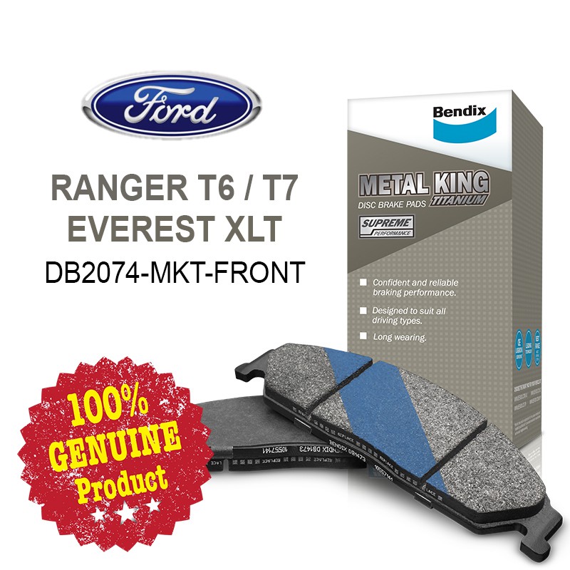Original Bendix [DB2074MKT] Front Brake Pad - Ford Ranger T6 /T7 ...