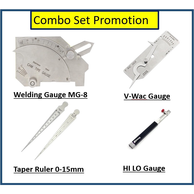 [Ready-Stock] Welding Gauge Mg-8, V-WAC Gauge, Taper Ruler 0-15mm, HI ...