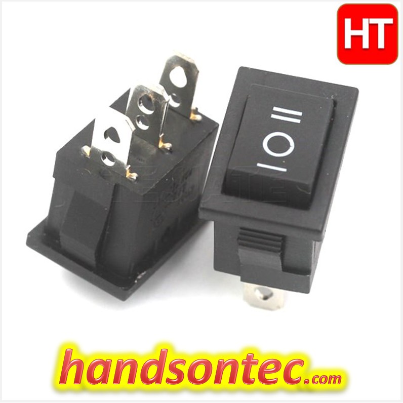 KCD1-102-1P2T Single-Pole-Double-Throw (SPDT) On-Off-On Rocker Switch ...