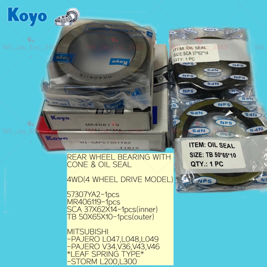 JTEKT KOYO STORM L200 4WD REAR WHEEL BEARING WITH CONE & SEAL ...