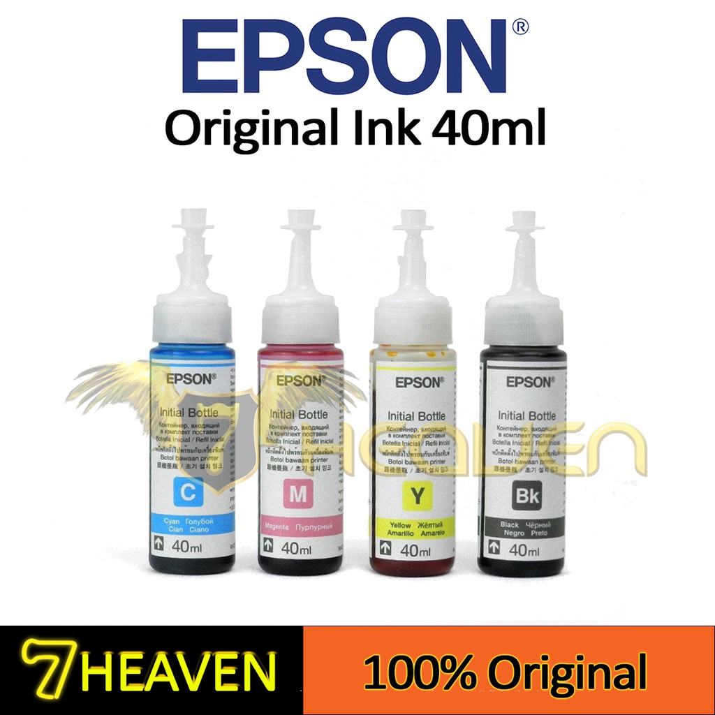 Epson Original ink 40ml for L100/L200/L110/L210/L120/L220 Set of 4 (C,Y ...