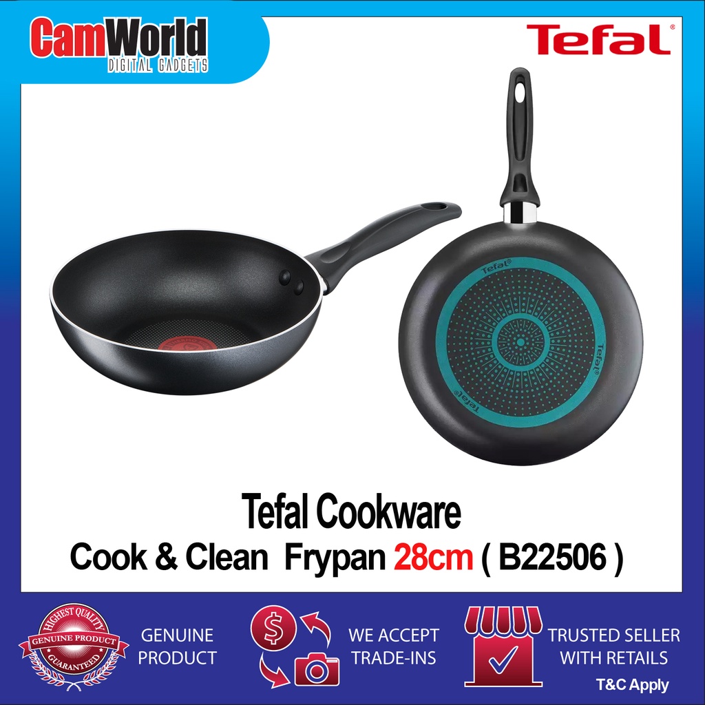 Tefal Cookware Cook and Clean Frypan 28cm ( B22506 ) | Shopee Malaysia