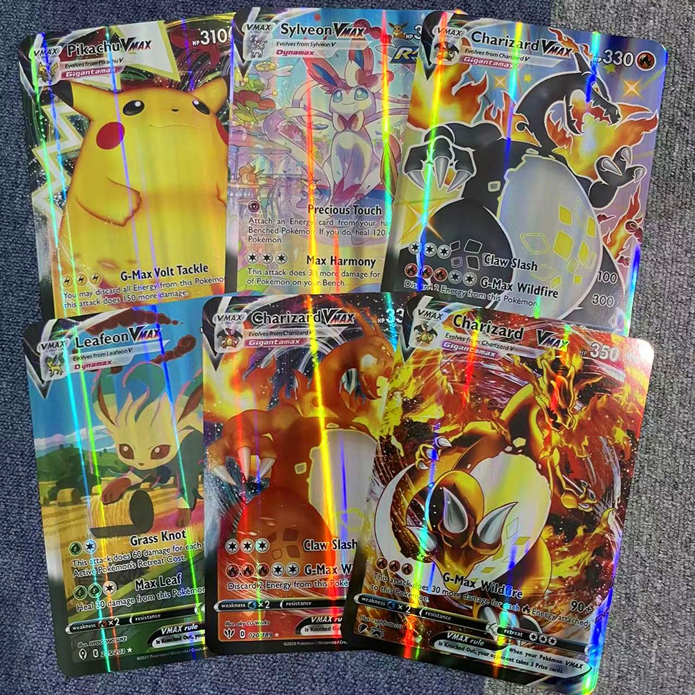 12/30Pcs Pokemon Cards 15*21cm Big Size Vmax Vstar GX Jumbo Letters ...
