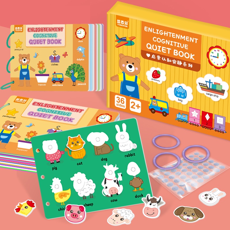 Montessori Velcro Quiet Book Children Toy Paste Book My First Busy Book ...