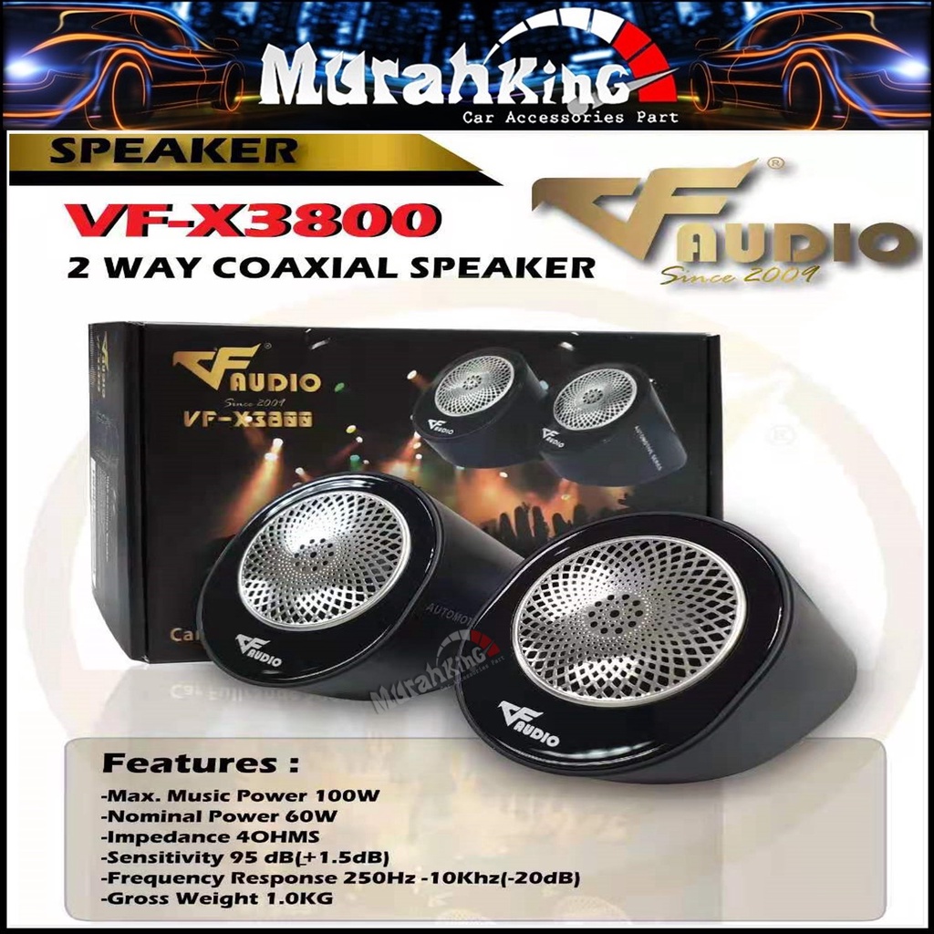 [RM40 VOUCHER] VF Audio VF-X3800 High Quality Car Full Range Speaker ...