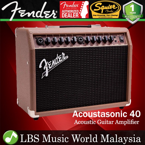 Fender Acoustasonic 40 40 Watt 2X6.5" Acoustic Guitar Speaker Amplifier ...
