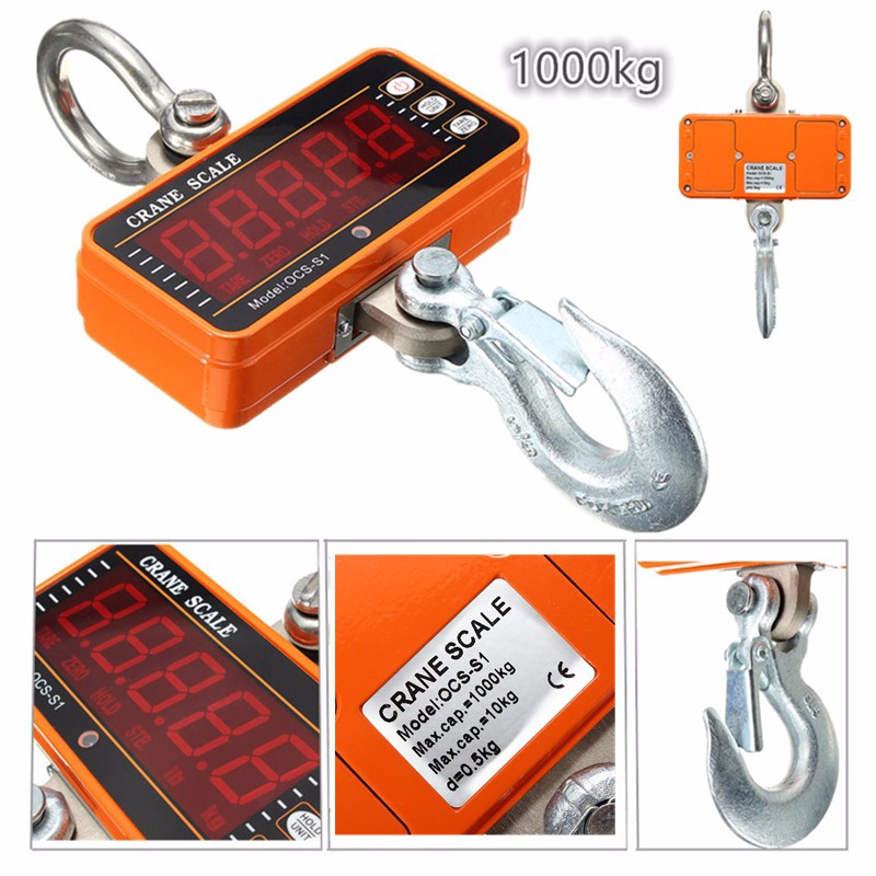 Digital Hanging Scale 1000KG 2000LBS LCD Crane Scale High Accurate ...