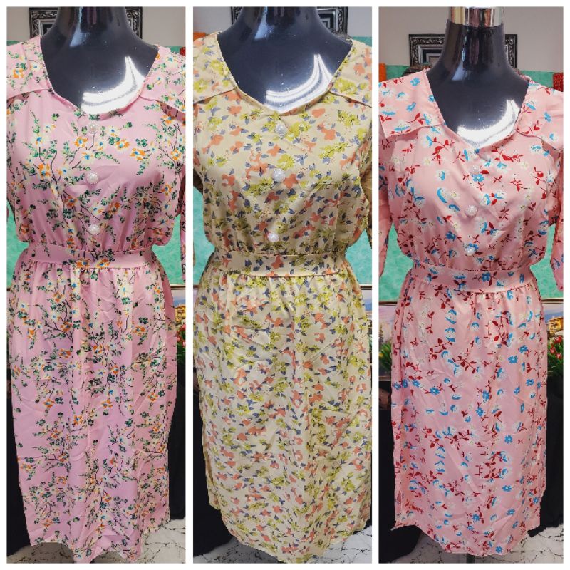 MIDI DRESS FAKE PEARL BUTTONS | Shopee Malaysia