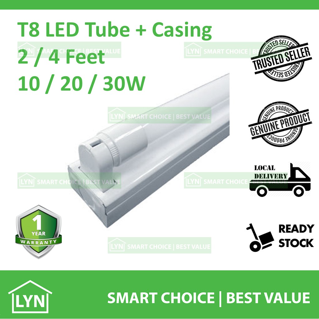 T8 LED Tube 2 Feet / 4 feet 10W /15W /18W/20W /22W/28W/30W/40W/50w Bundle with Casing LED ...