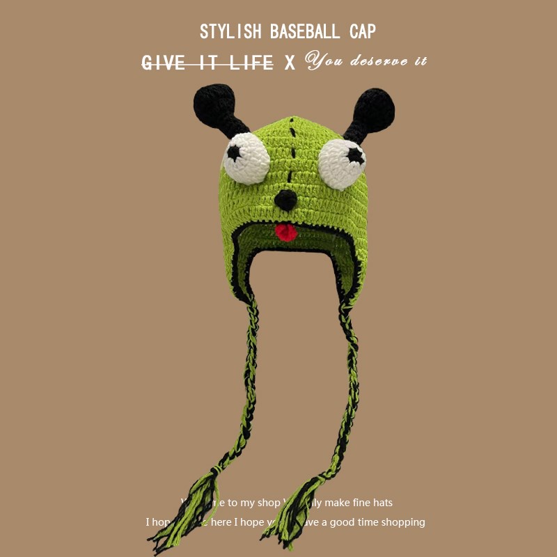 Autumn Winter Hats Female Plankton Young Same Style Monster Shrek Hat ...