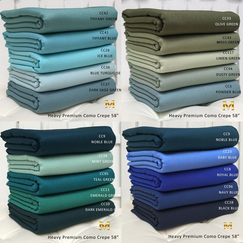 Part 1 Heavy Premium Como Crepe (harga utk 0.5m)Bidang 60 | Shopee Malaysia