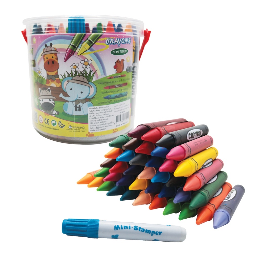 Kidart (Kid Art) Super Jumbo Size Crayon 40 Sticks 24 Colours SJ40/B ...