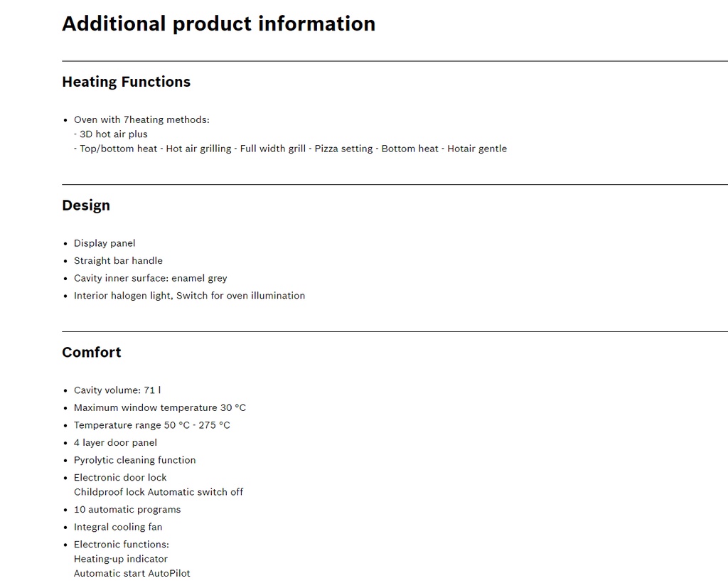 Bosch HBA574BS0A 71L Series 4 Stainless Steel Built-In Oven | ESH ...